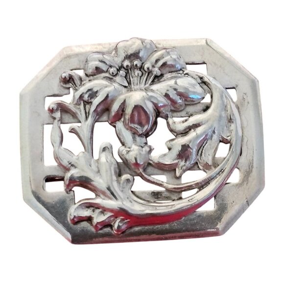 Unbranded | Jewelry | Vintage Sterling Silver Floral Brooch Pin ...